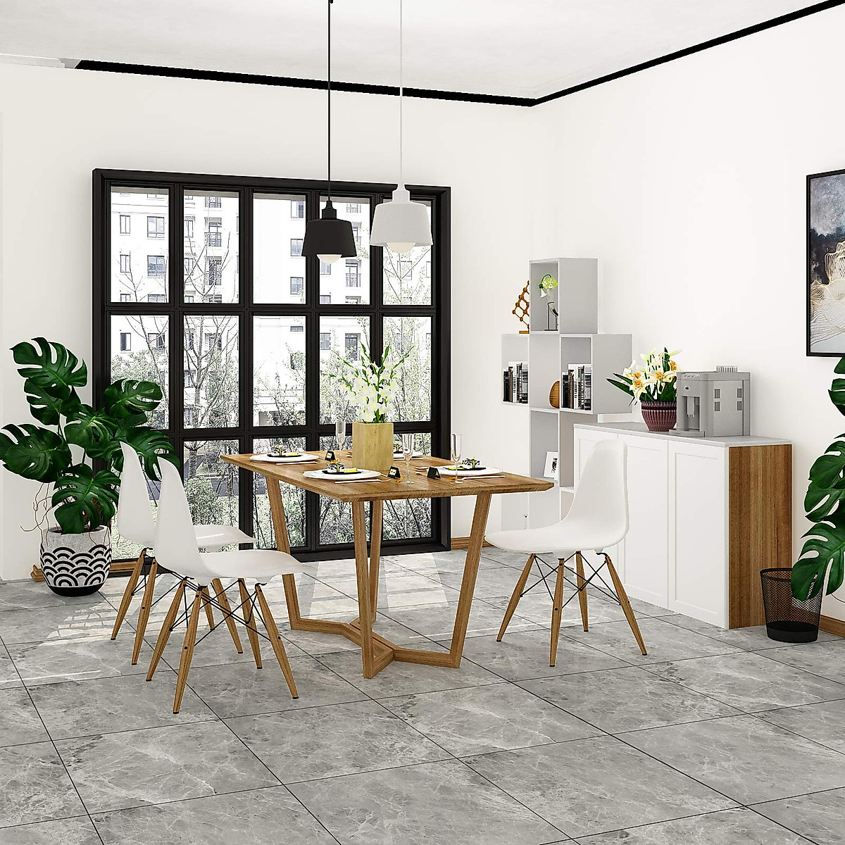 VEELIKE 12''x12'' Vinyl Floor Tiles Peel and Stick Dark Grey Marble Flooring Tiles Self Adhesive Waterproof Floor Vinyl Sticker Tiles Decorative for Bedroom Bathroom Kitchen Walls Basement 24 Pack