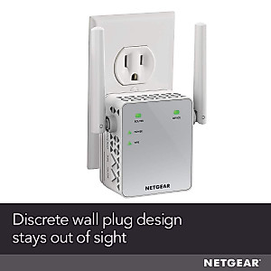 NETGEAR Wi-Fi Range Extender EX3700 - Coverage Up to 1000 Sq Ft and 15 Devices with AC750 Dual Band Wireless Signal Booster & Repeater (Up to 750Mbps Speed), and Compact Wall Plug Design