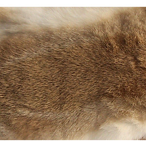 Tanned Natural Real Fur Rabbit Skin Pelt Hide Decorative Craft Grade Rabbit Pelts Sewing Quality Leather Rug Blanket（10'' by 12'' Yellow Cattle）
