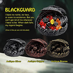 Haxtec Dragon Dice Jail Guardian DND Dice Tray Holder Dungeons and Dragons Accessories Novelty DM RPG Gift Dragon Statue Decor(Antique Silver)