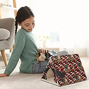 Camouflage, Guinea Pig Bed Washable Small Animal Hideout, Hamster Cage Accessories for Gerbils Chipmunks Squirrels Hedgehogs Guinea Pigs