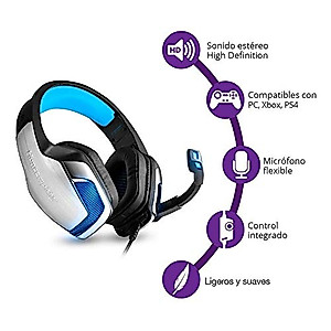 HLDTech V-4 Gaming Over-Ear Headset for PS5 PS4 Switch Xbox One, Clear Sound Headphones All-in-One with Mic Stereo Surround Noise Reduction LED Lights Volume Control for Laptop, PC, Tablet, Cellphone
