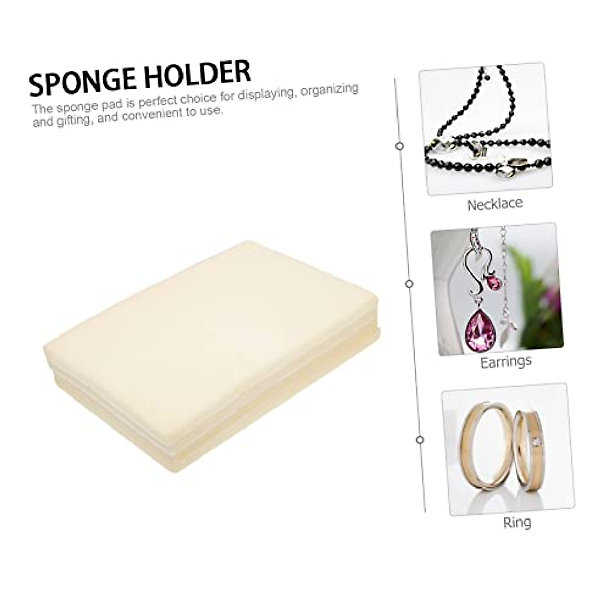 BESTOYARD 16 pcs Box jewelry box pad earring display tray foam ring holder insert jewelry tray insert earring sponge tray jewelry dish white drawers jewelry sponge holder mosaic ring bracket