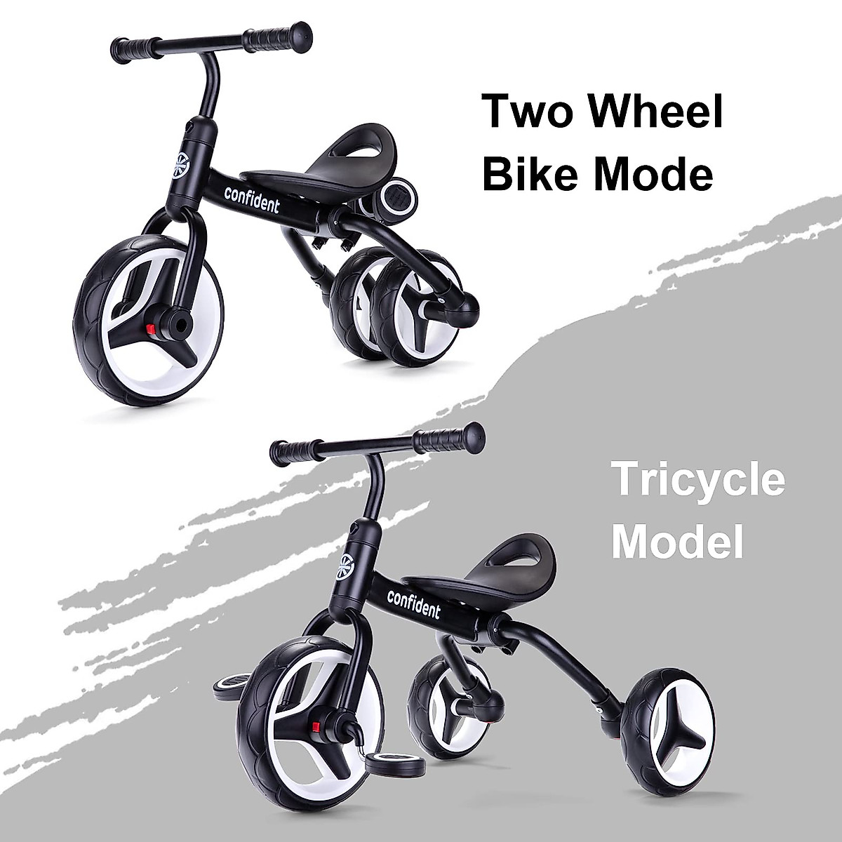 YGJT 4 in 1 Tricycle for Toddlers Age 2-5, Folding Toddler Bike Kids Trike Tricycles with Adjustable Seat and Removable Pedal, Baby Balance Bike Ride-on Toys Gift for Baby Boys Girls Birthday