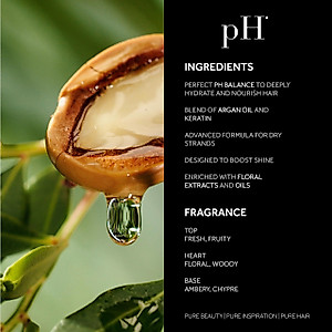 pH PURE HAIR Labs Argan & Keratin Shampoo Hair Mask & Elixir Color Protecting - Hydrating Nourishing Formula for Deep Cleansing Heat Protection Soft & Silky Hair - Sulfate Free (8.45+8.45+3.38 fl oz)