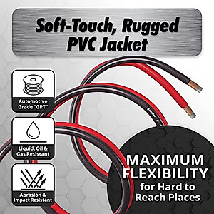 InstallGear 8 Gauge Wire (50ft) Copper Clad Aluminum CAA - Primary Automotive Wire, Car Amplifier Power & Ground Cable, Battery Cable, Car Audio Speaker Stereo, RV Trailer Wiring Welding Cable 8ga