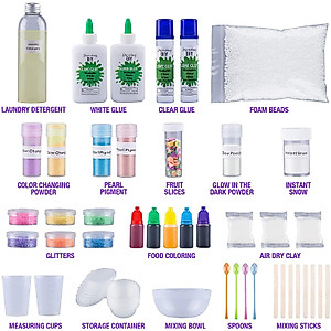 Discovering DIY Slime Kit for Girls and Boys - 52-Piece Slime Making Kit for Kids w/Craft Supplies - Makes Unicorn, Cloud, Butter, Galaxy, Mermaid and Slime for Kids