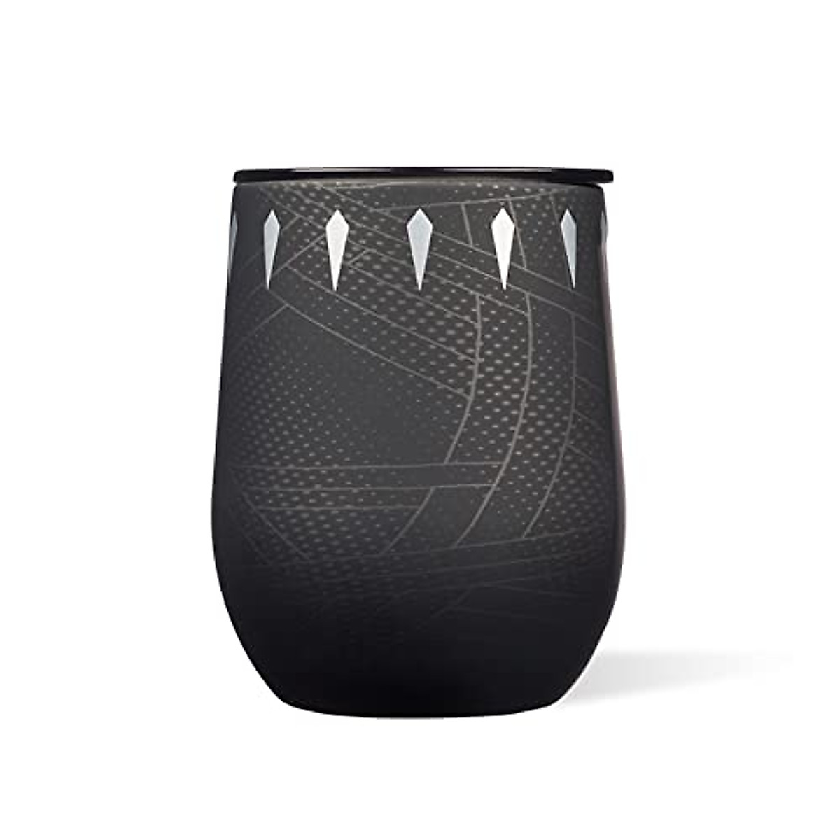 Corkcicle Marvel Black Panther 12 oz Triple-Insulated Stemless Insulated Reusable Cup with Lid and Silicone Bottom