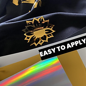 Tvinyl Warehouse Gold Metallic HTV Heat Transfer Foil Vinyl for Tshirt and Apparel 12" X 10"( Pack of 5 ), Easy to Weed and Iron on, Guaranteed Size