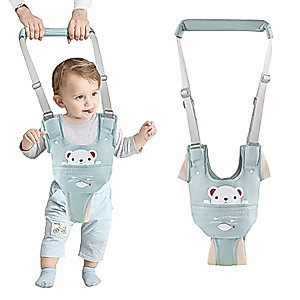 Ocanoiy Baby Walking Harness Handheld Baby Walker Assistant Belt Adjustable Toddler Infant Walker Safety Harnesses Standing and Walking Learning Helper with Detachable Crotch for 9-24 Month (Green)