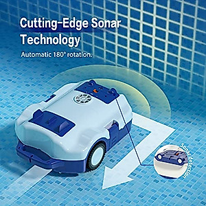 BESTROBTIC PC01W Cordless Robotic Pool Cleaner, Ultra Powerful Pool Vacuum with Triple Motors, Sonar Detection Turning & Obstacle Avoidance, Self-Parking, Up to 120mins, Ideal for Above/In-ground Pool