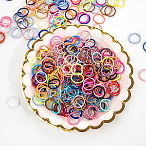CÉLLOT 360PCS Baby Hair Ties, 36 Multicolors Elastic Hair Ties,2cm in Diameter No Crease Finger Rubber Hair Elastics,Small Thin Hair Ponytail Holders Hair Accessories for Baby Girls Toddlers Kids