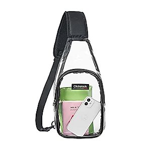 Clear Sling Bag, Stadium Approved Clear Crossbody Chest Bag for Women Men, Clear Fanny Pack Backpack for Concert,Festival and Travel