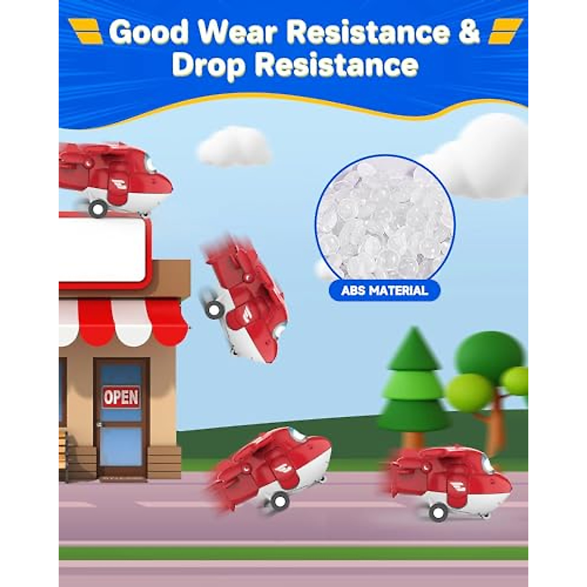 Super Wings Toys, Transformer Toys 2 Inch, Airplane Toy for Kids 3-5 Years Old, 15 Packs Transforming Jet Playset, Real Mobile Wheels, Birthday Party Supplies for Preschool Boys and Girls