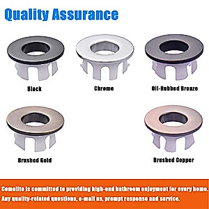 COMELITE Bathroom Sink Overflow Trim-Ring - 304 Stainless Steel Sink Mesh Hole Overflow Covers, Round Insert in Hole Round Caps, Brushed Silver, Pack of 2