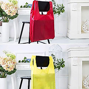 Reusable Grocery Bags Set of 6 Foldable Shopping Tote Bag,Washable, Durable and Lightweight (Solid Color Bags 6 Pack)