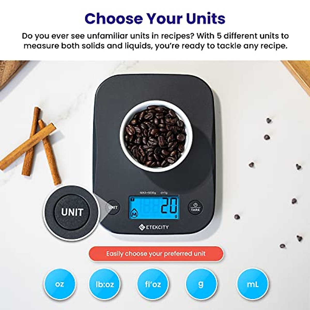 Etekcity Food Kitchen Scale, Digital Mechanical Weighing Scale, Grams and Oz for Weight Loss,Cooking, and Baking, Black
