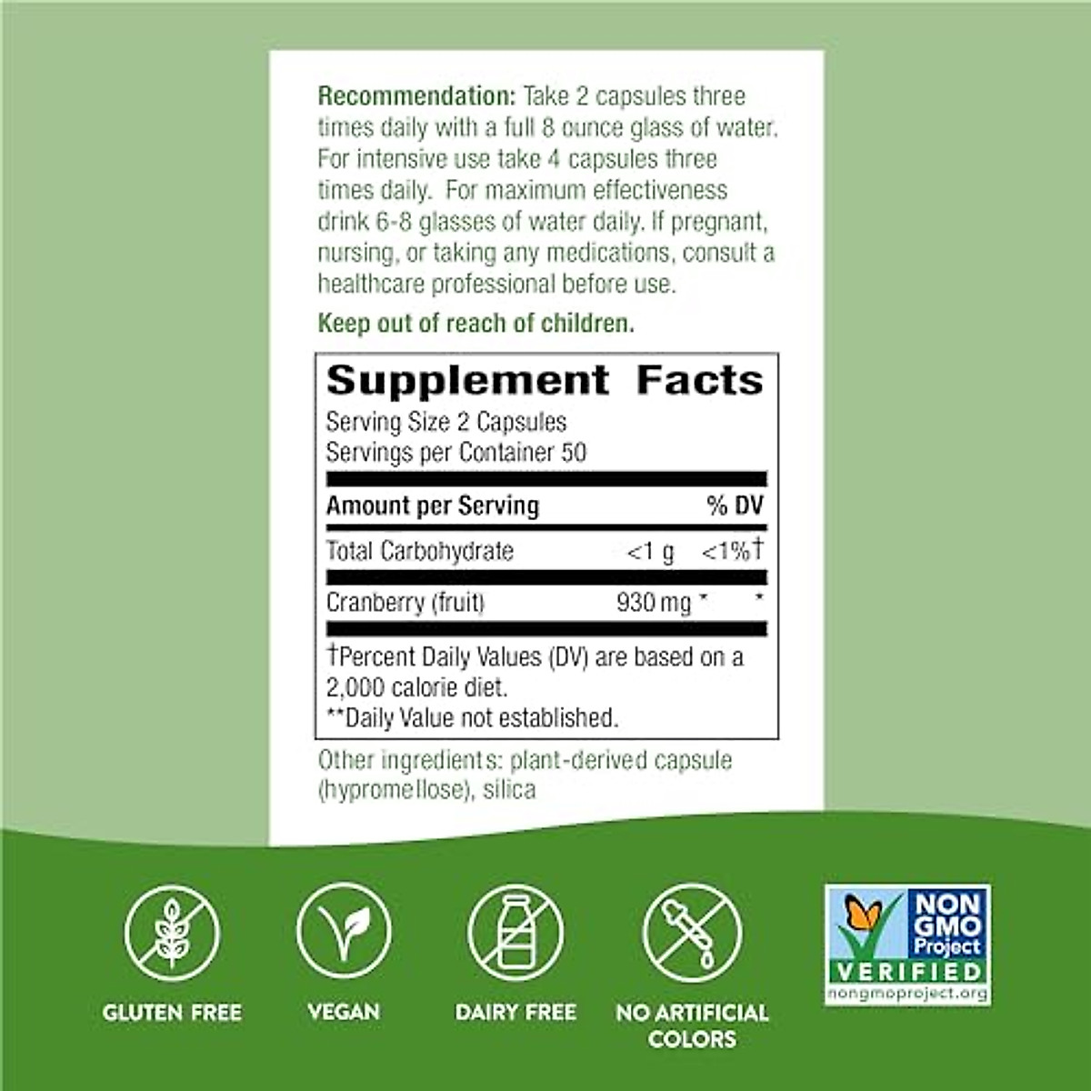 Nature's Way Premium Cranberry, Urinary Tract Health Support*, 100 Capsules