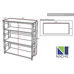 Regency Flip Flop 34-inch High Folding Bookcase- Mocha Walnut