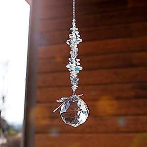 Hanging Sun Catchers with Crystals Butterfly Dragonfly Decor Window Garden Crystal Prism Rainbow Maker Suncatcher
