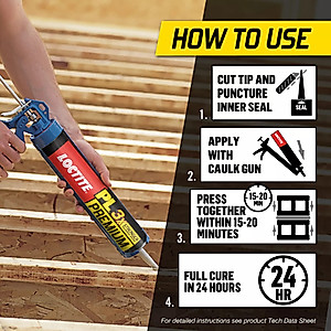 Loctite 1390595 Polyurethane Construction Adhesive, Single, Tan, 10 Fl Oz