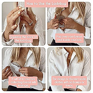 haakaa Ladybug Breast Milk Collector Breast Shells Milk Saver Nursing Cups for Large Milk Supply, Replace Disposable Breast Pads, Reusable & Wearable (150ml, 1 Pc)