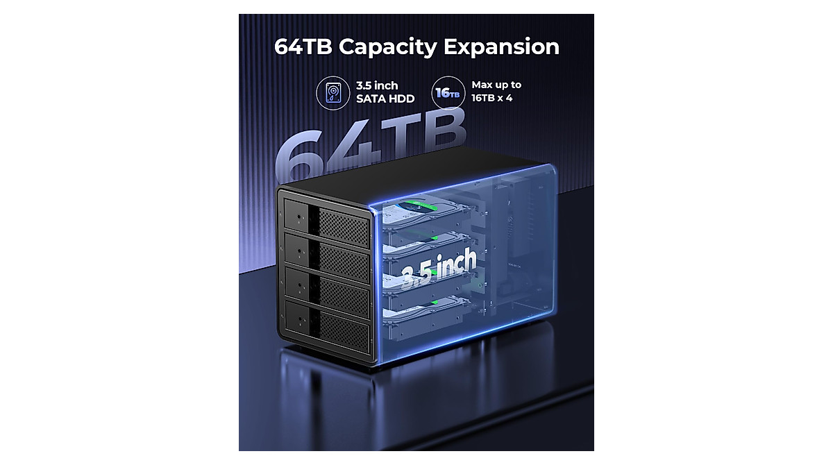 ORICO 4 Bay USB 3.0 Hard Drive Enclosure - 64TB Storage