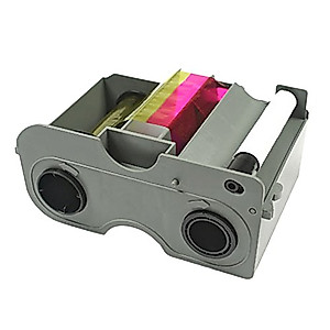 HID 45100 - YMCKO - HID Fargo DTC4250e& DTC4000 YMCKO Full Color Ribbon Cartridge with Resin Black and Clear Overlay Panel - 250 Images