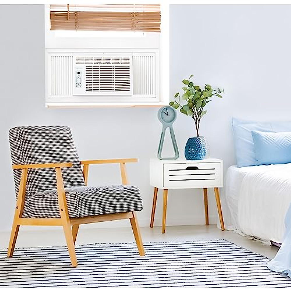 Keystone 5,000 BTU Window Mounted Air Conditioner & Dehumidifier with Smart Remote Control - Quiet Window AC Unit for Apartment, Living Room, Bathroom & Small Rooms up to 150 Sq.Ft.
