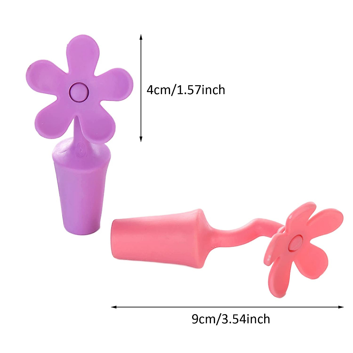 Honbay Multi-Purpose Silicone Wine Stopper Sunflower Shape Wine Bottle Stopper Perfect for Wine Champagne Beverage Beer and so on (4 PCS Set)