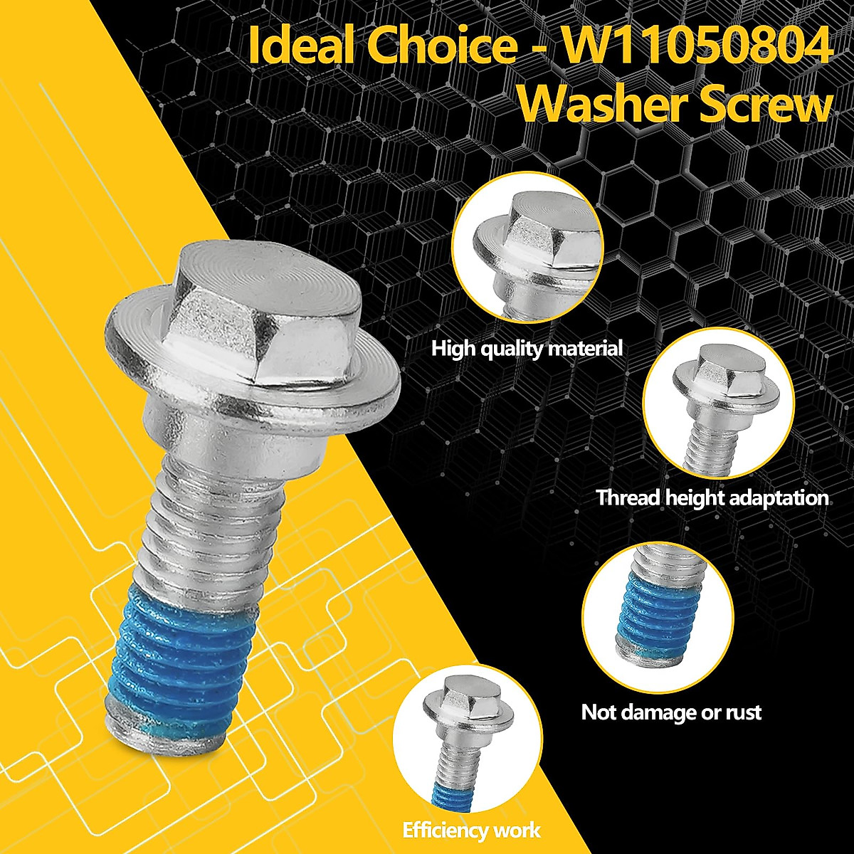 W10752187 W11050804 Washer Washplate Screw Compatible with Whirlpool Washing Machine Washplate Agitator Bolt - 2 Pack