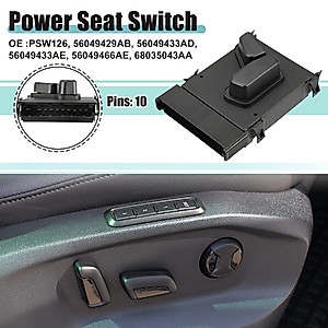 ACROPIX Front Left Side Car Power Seat Switch Control Adjustment Adjust Recline Recliner Switch Fit for Chrysler 200 - Pack of 1 Black