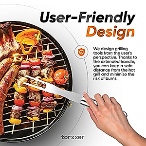 20 Piece Heavy Duty BBQ Grill Tools Set - Extra Thick Stainless Steel Spatula, Fork & Tongs. Complete Barbecue Accessories Kit in Aluminum Storage Case