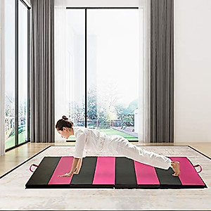 ZENOVA Gymnastics Mat 4'x10'x2'' Foldable Tumbling Mat Gym Exercise Mat for Stretching Aerobics Yoga Martial Arts