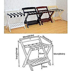 beeyuk Double Luggage Rack with Shoe Rack, Luggage Rack for Bedroom, Guest Room, Hotel (Color : White)