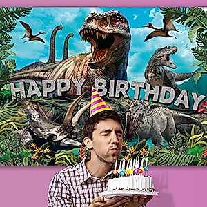 Dinosaur Backdrop,7x5FT Dinosaurs Background Dinosaur Birthday Backdrop Party Decor Dinosaur World Banner Dinosaur Theme Birthday Party Backdrop Supplies for Kids