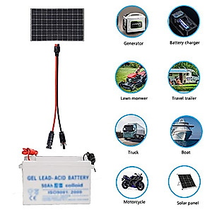 SinLoon 10AWG Solar Panel Cable, Solar Connector Power Pole Adapter, 45A Connector Solar Extension Cable for RV,Part Solar Generator Portable Powerstation (45cm)