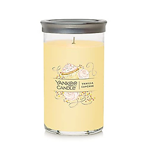 Yankee Candle Vanilla Cupcake Signature Medium Pillar Candle, 14.25oz