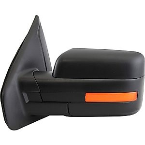 Kool Vue Driver Side Power Heated Mirror for Ford F-150 2011-2014 Manual Fold With Signal Light & Spotter Glass; Without Memory & Puddle Lamp Textured