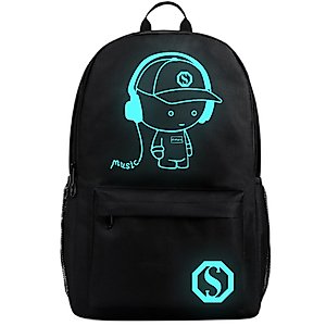 Kriture School Backpack, Unisex Lightweight Water-resistant Daypack Schoolbag Bookbag for Boys Girls Teens, Black