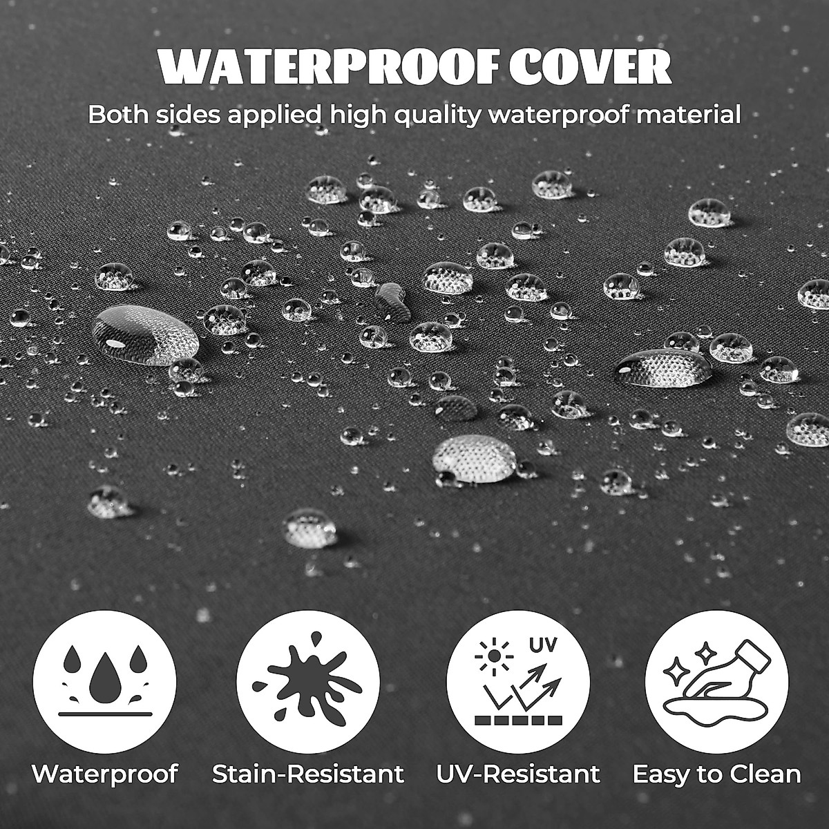 Bafode Patio Chair Cushions Set of 4, 17" x 16" x 2" Waterproof Outdoor Chair Cushions for Furniture, Seat Cushion with Ties, for Patio, Yard, Garden Dining Chair