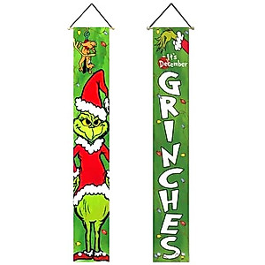 Christmas decorations. This is the December porch sign. Front Yard Kids Party Banner Hang banners for indoor and outdoor parties in the yard during the Christmas and winter holidays. (Style 1)