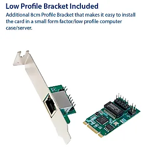 IO CREST 2.5 Gigabit Ethernet M.2 M+B Key Interface Card 10/100/1000/25000 Mbps RJ45 LAN Intel I225 Chipset,Black,SY-PEX24075