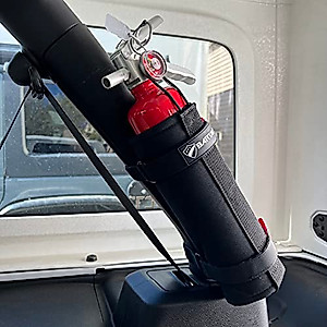 Bartact Roll Bar Fire Extinguisher Holder Mount 2.5 lb, Adjustable, Universal, One Size fits All, Black, Made in The USA