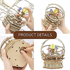 ROKR 3D Wooden Puzzles for Adults Mechanical Music Box-Starry Night, DIY Rotating Music Box Model Building Kits for Teens, DIY Crafts/Hobbies/Gifts Desk Decor for Boys Ages 14+ (Starry Night)