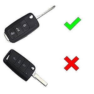 iJDMTOY Carbon Fiber Pattern Soft Silicone Key Fob Cover Case Compatible with Volkswagen Golf GTI R32 Jetta Rabbit Passat Beetle Polo Bora CC EOS Flip Key