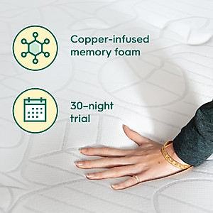 Sleepyhead College Dorm Room Essential Cooling Copper Infused Mattress Topper Twin XL, Thick, Memory Foam Mattress Topper, Washable Cover, 3'' Copper Mattress Pad, 38x80 inches