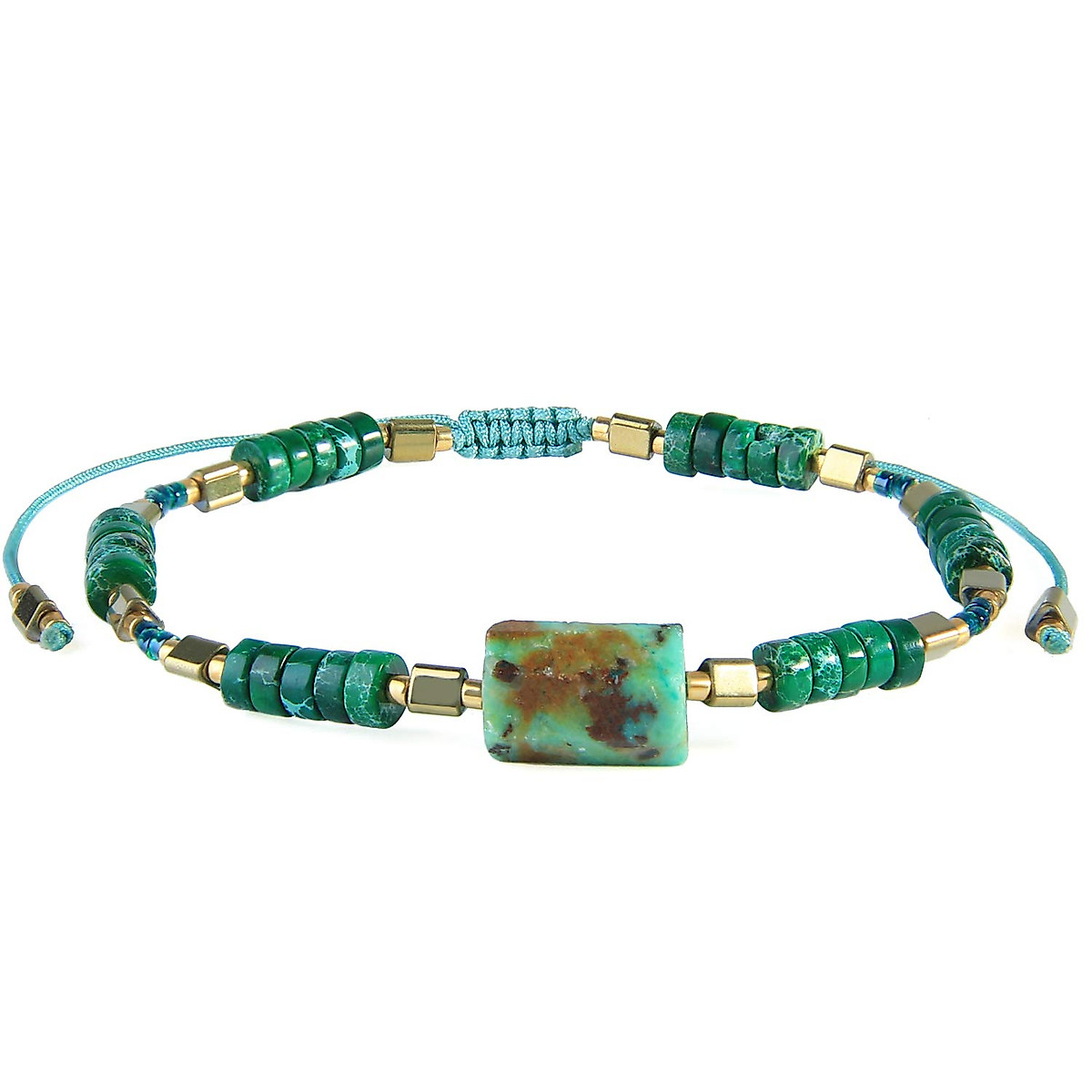 KELITCH Natural Crystal Beaded Friendship Bracelets for Women Turquoise Strand Bracelets New Jewelry