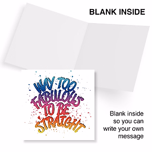 Punkcards – Gay Birthday Card – ‘Way Too Fabulous To Be Straight' – LGBT Lesbian – Lesbian Birthday Card – Gay Birthday Cards – LGBTQ for Her or Him – Pride Birthgay