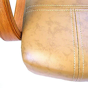 Caster Chair Company Casual Rolling Caster Dining Chair with Swivel Tilt in Honey Oak Wood with Buff Bonded Leatherette Seat and Back (1 Chair)